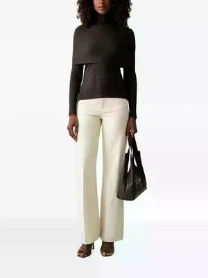 TWINSET Ribbed-knit Detachable-collar Sweater