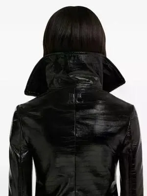 COURREGES Croc-embossed High-neck Jacket