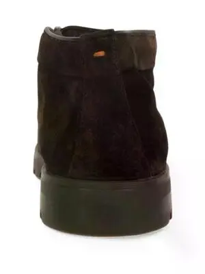 Santoni Calf Suede Slip-on Ankle Boots - Brown