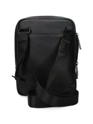 PIQUADRO Logo-debossed Leather Messenger Bag