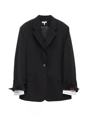 Loewe Anagram-embroidered Layered-cuff Blazer - Black