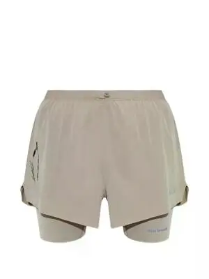 Adidas Xsong For The Mute Layered Logo-print Shorts - Neutrals