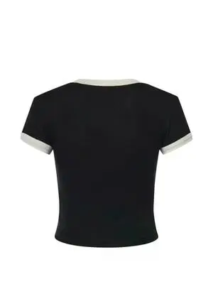 VIVIENNE WESTWOOD Orb Embroidered Cropped T-shirt - Black