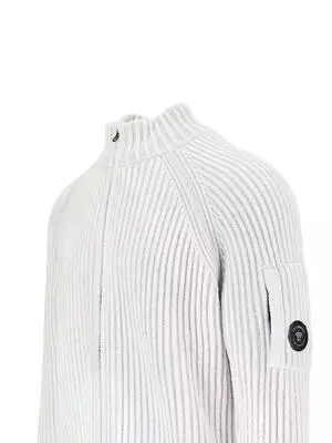 C.P. COMPANY Ribbed-knit Lens-detail Cardigan