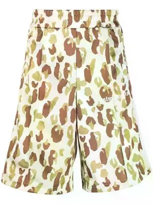 Palm Angels Logo Camouflage-print Shorts - Neutrals
