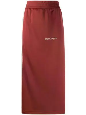 Palm Angels Side-stripe Logo-pint Skirt - Red