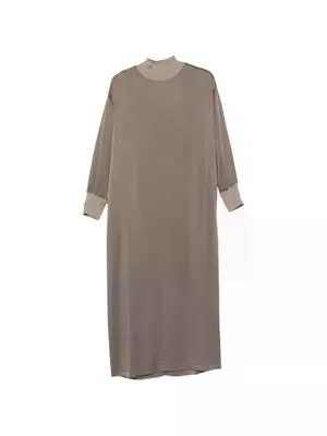 Fabiana Filippi Satin-finish Mock-neck Maxi Dress - Grey