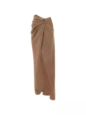 DIESEL® Draped Denim Midi Skirt