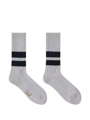 Comme Des Garçons Stripe-detail Ribbed Socks