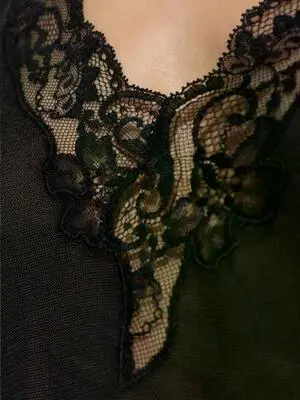 Balmain Knit Vest Top With Lace