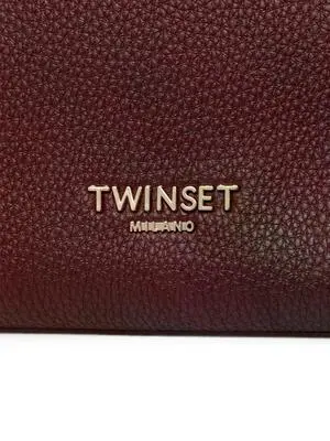 TWINSET Logo-detail Grained-effect Tote Bag