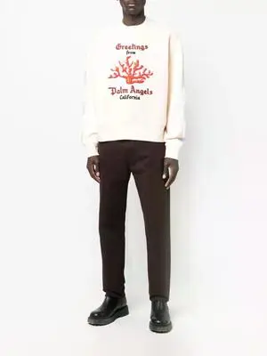 Palm Angels Coral Mix Knit Sweatshirt