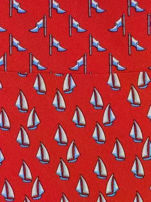 FERRAGAMO Nautical-print Silk Tie