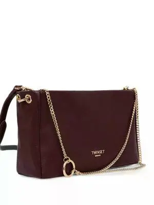 TWINSET Logo-plaque Chain-link Shoulder Bag - Red