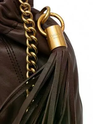 TWINSET Tassel-detail Ruched Shoulder Bag - Brown