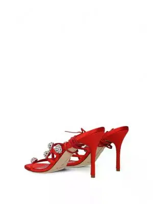 Manolo Blahnik Crystal-embellished Satin Sandals