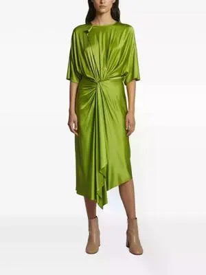 Victoria Beckham Draped Jersey Midi Dress - Green