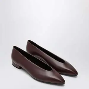 Loro Piana Brown ‘rebecca' Leather Ballet Flats
