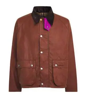 Barbour X Paul Smith Waxed Transport Windowpane Jacket - Orange