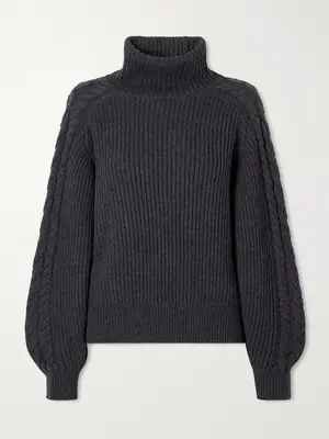 JOSEPH Alodina Ribbed Wool Turtleneck Sweater