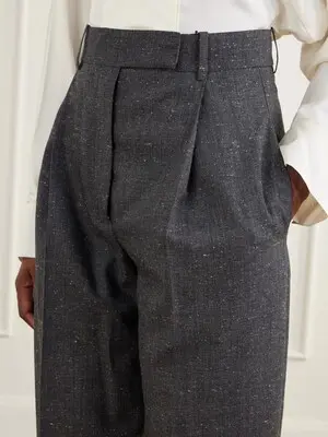 RÓHE Daria Pleated Wool-blend Straight-leg Pants