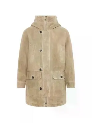 YVES SALOMON Shearling-lined Hooded Parka - Neutrals