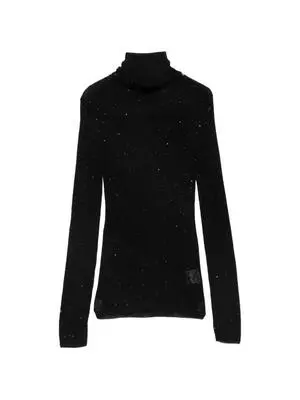 ELEH Sequin-embellished Roll-neck Sweater - Black