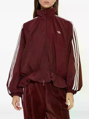 Adidas 3-stripes Gathered-detail Oversized Jacket - Red