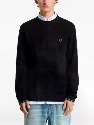 Fred Perry Waffle-stitch Sweater - Black