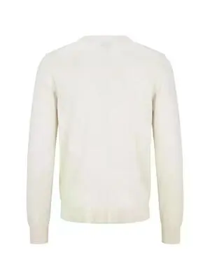 BOSS Logo-embroidered Crew-neck Sweater - Neutrals