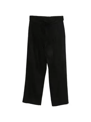 Emporio Armani Belted Pleated Trousers - Black
