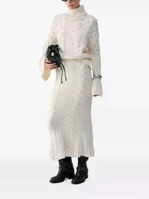 Liu Jo Cable-knit Turtleneck With Rhinestones