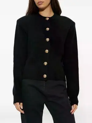 Balmain Shoulder-pad Button-up Wool Cardigan