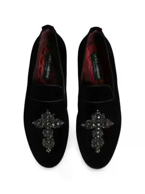 Dolce & Gabbana Embellished Velvet Loafers