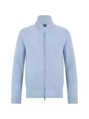 Fedeli Zip-up Cardigan - Blue