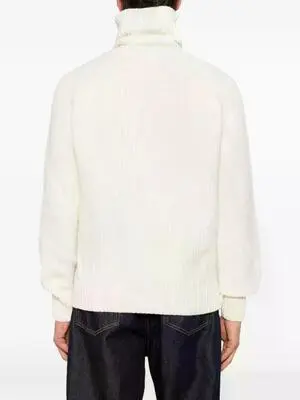 Lacoste Ribbed-knit High-neck Sweater - Neutrals