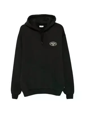 LES DEUX Worldwide Logo-print Cotton Hoodie - Black