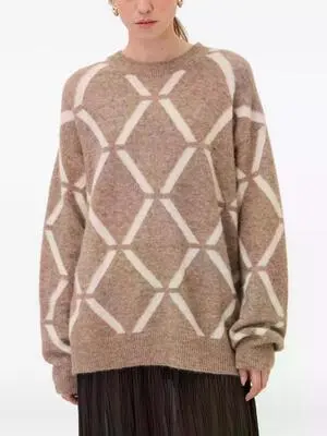 OTTOD'AME Geometric-patterned Sweater - Brown
