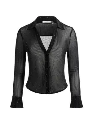 Alice + Olivia Freya Rhinestone-embellished Top - Black