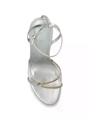 BLACK SUEDE STUDIO Miley Leather Sandals - Silver