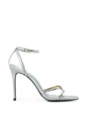 BLACK SUEDE STUDIO Miley Leather Sandals - Silver