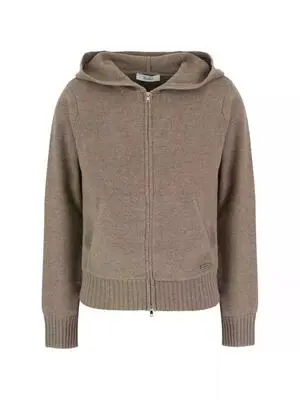 Max Mara Primo Zip-up Knitted Hoodie - Neutrals