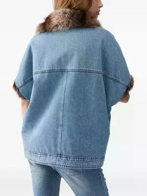 Liu Jo Denim Vest With Teddy Details