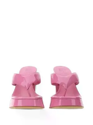 GIABORGHINI Patent-finish Platform Sandals