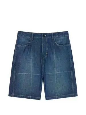 Givenchy Couture Seam Bermuda Shorts In Denim With Folded Effect - Blue