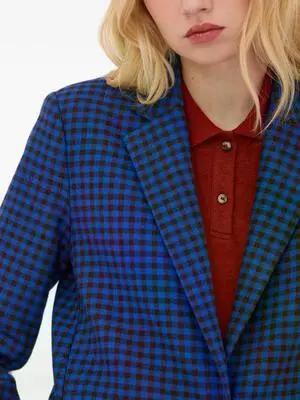 OTTOD'AME Gingham-check Notched-lapels Blazer