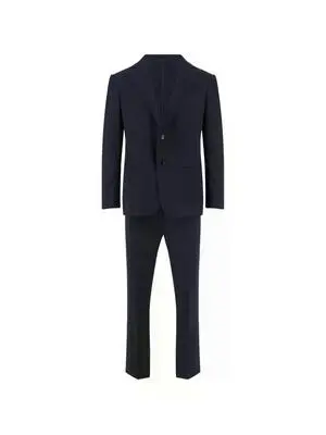 Giorgio Armani Single-breasted Wool Suit - Blue