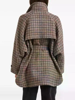 BAZAR DELUXE Crystal-embellished Houndstooth-pattern Coat