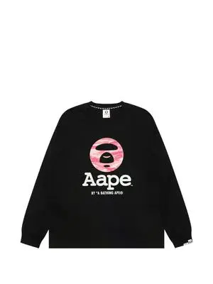 AAPE BY *A BATHING APE Aapeunvs Logo-print Long-sleeve T-shirt - Black