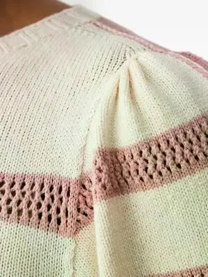 TWINSET Striped Puff-sleeve Sweater